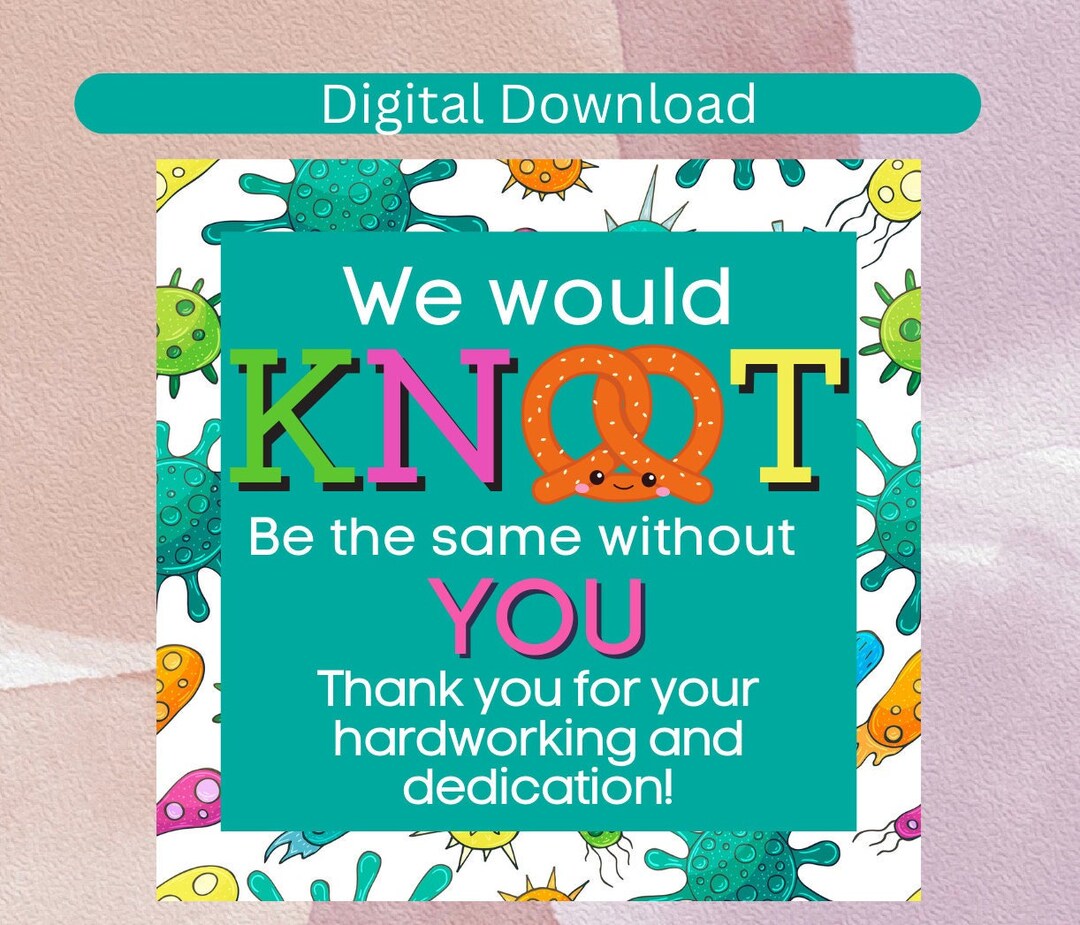 Printable Lab Week 2025 Decoration Pretzel Gift Tag Laboratory Medical ...