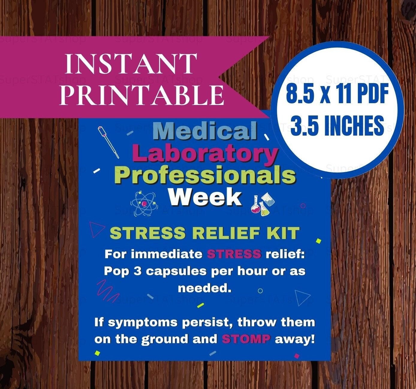 Printable Lab Week Gift Tag, Funny Lab Week Idea, Laboratory ...