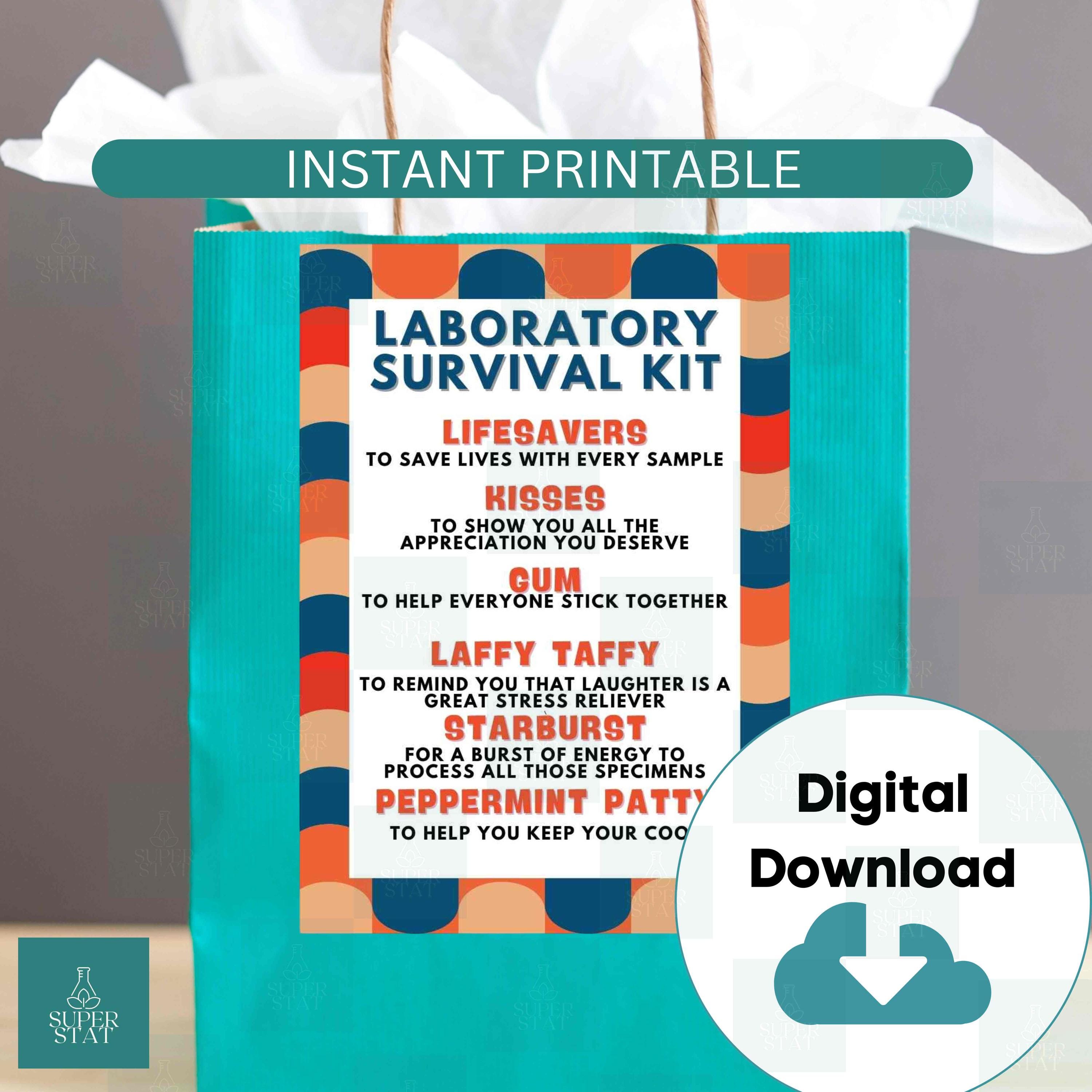 2025 Lab Week Printable Gift Laboratory Survival Kit Gift Tag Mystery ...