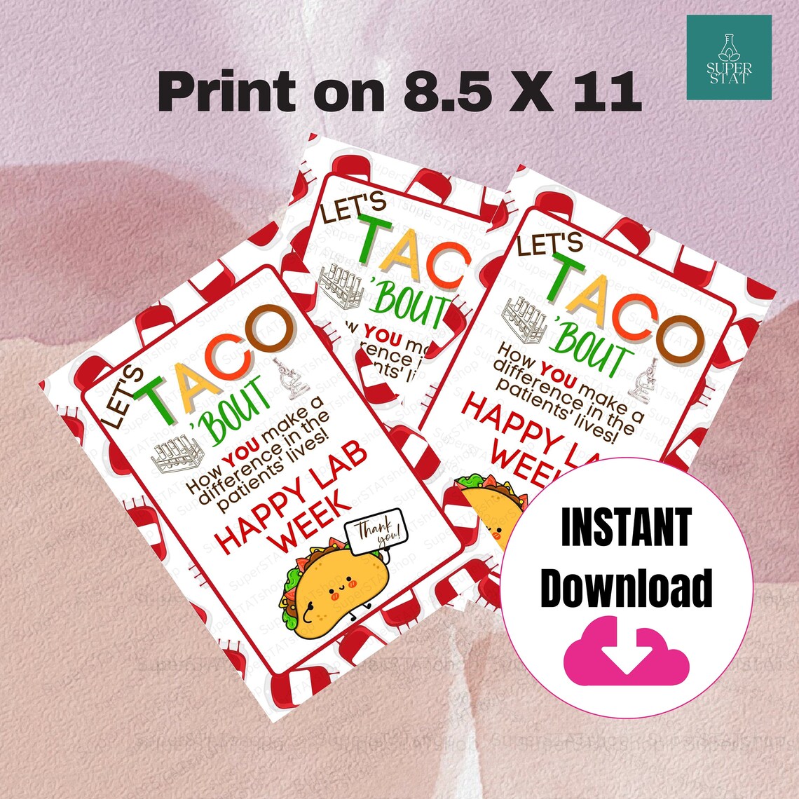 Printable Lab Week Taco Sign, Mystery Machine of Diagnostics, Digital ...