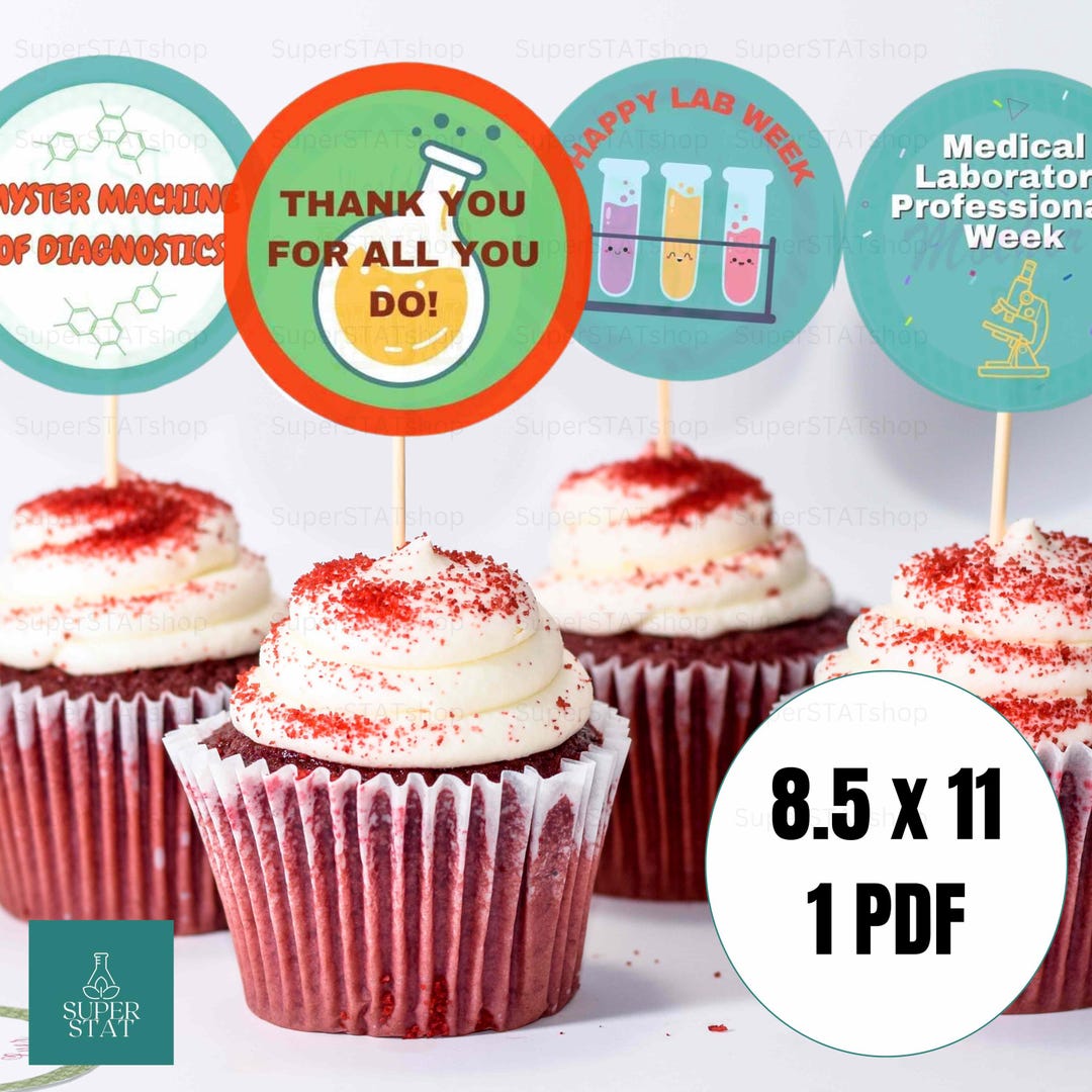Printable Lab Week Cupcake Topper Mystery Machine Diagnostic Digital ...