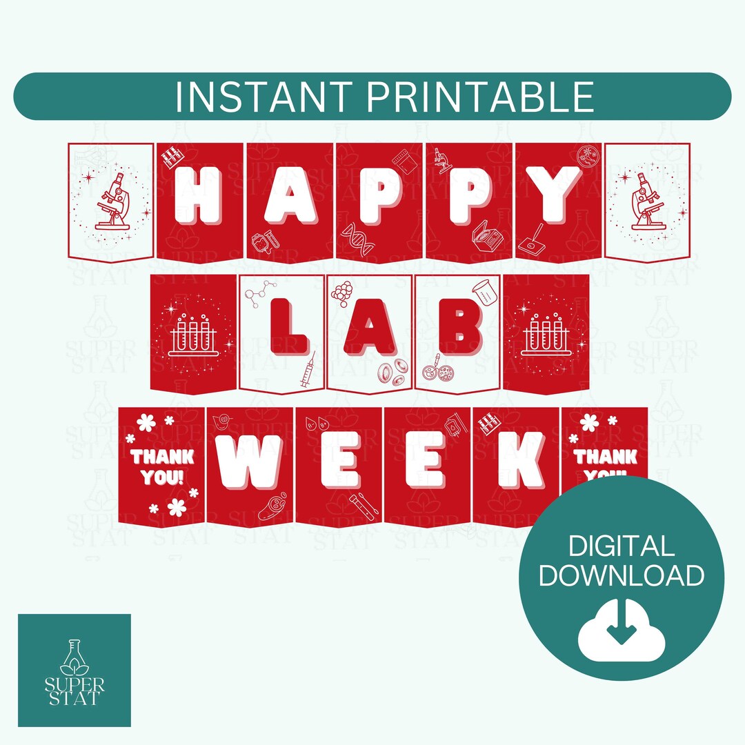 Printable Lab Week Banner, Lab is Everything, Blood Bank, Medical ...