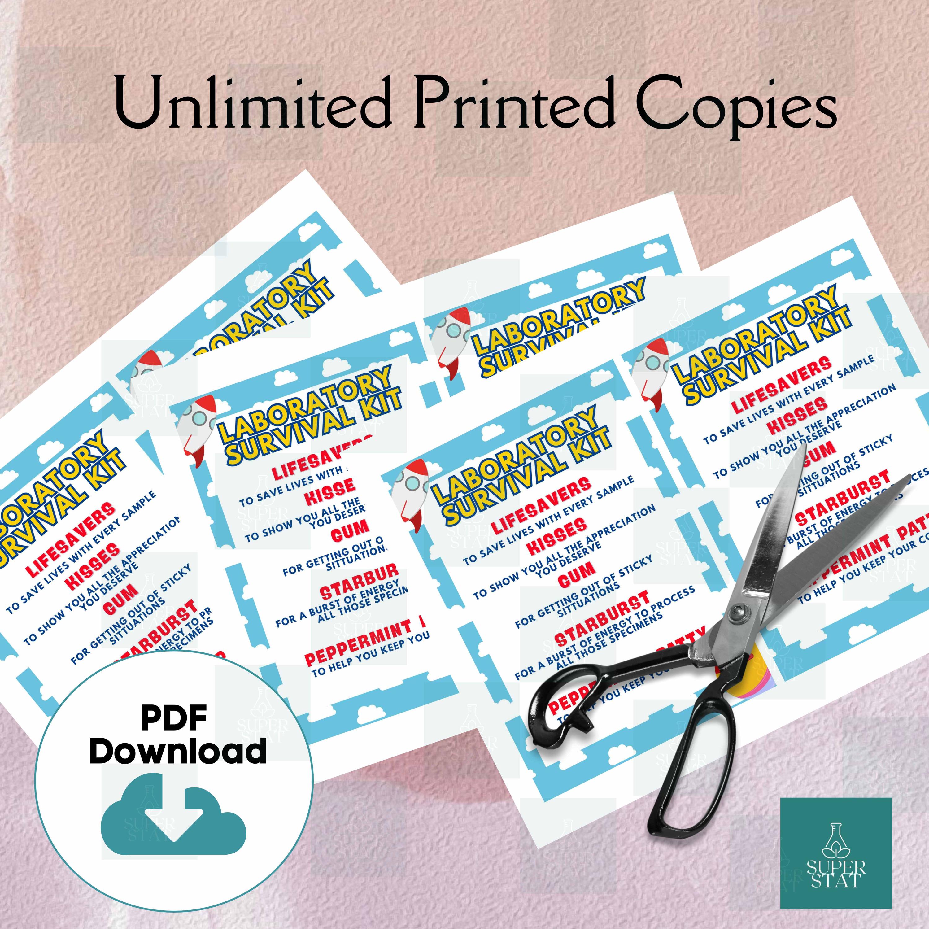 2026 Lab Week Printable Gift Laboratory Survival Kit Gift Tag Lab Story ...