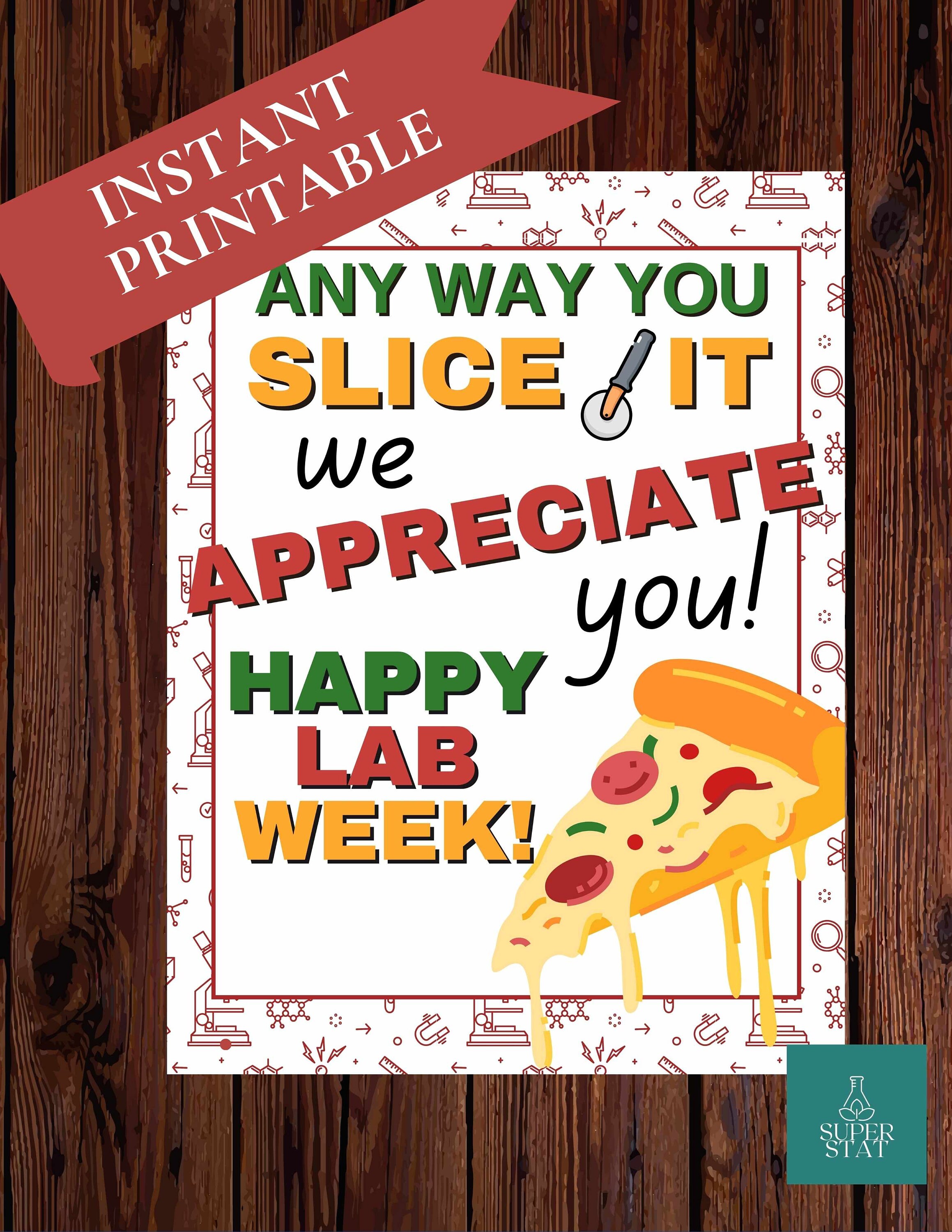Lab Week 2025 Printable Pizza Party Flyer Appreciation Medical ...