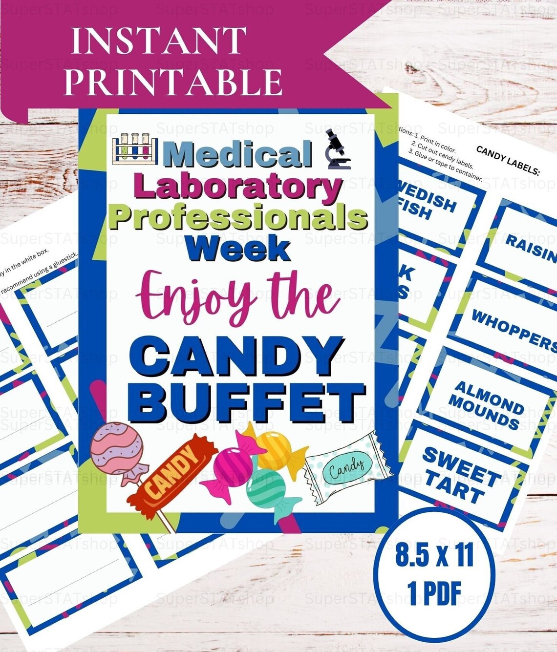 Instant Printable Lab Week Candy Buffet Candy Bar Labels Saved - Etsy