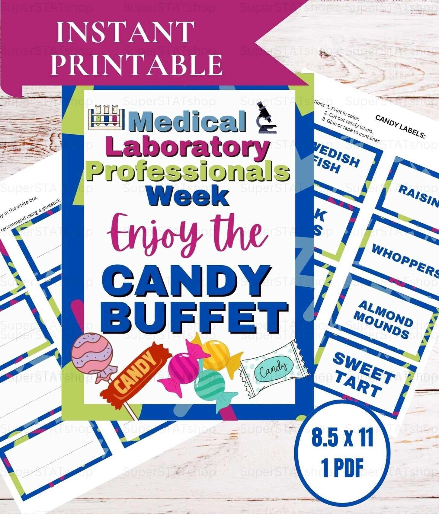 Instant Printable Lab Week Candy Buffet Candy Bar Labels Saved by the ...