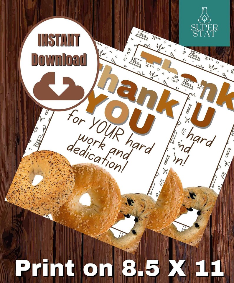 Lab Week Printable Sign Bagel Thank You Teacher Appreciation Laboratory ...