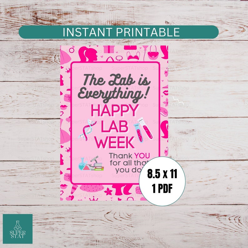 Lab Week 2024 Printable Decoration, Lab is Everything Flyer, Medical ...