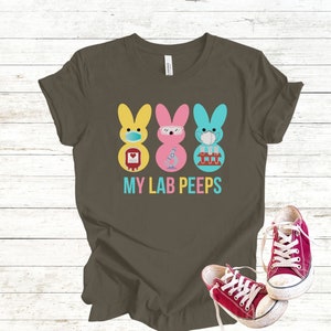 Cute Laboratory Shirt Easter Peeps Medical Lab Tech Bunny Tee Mad ...