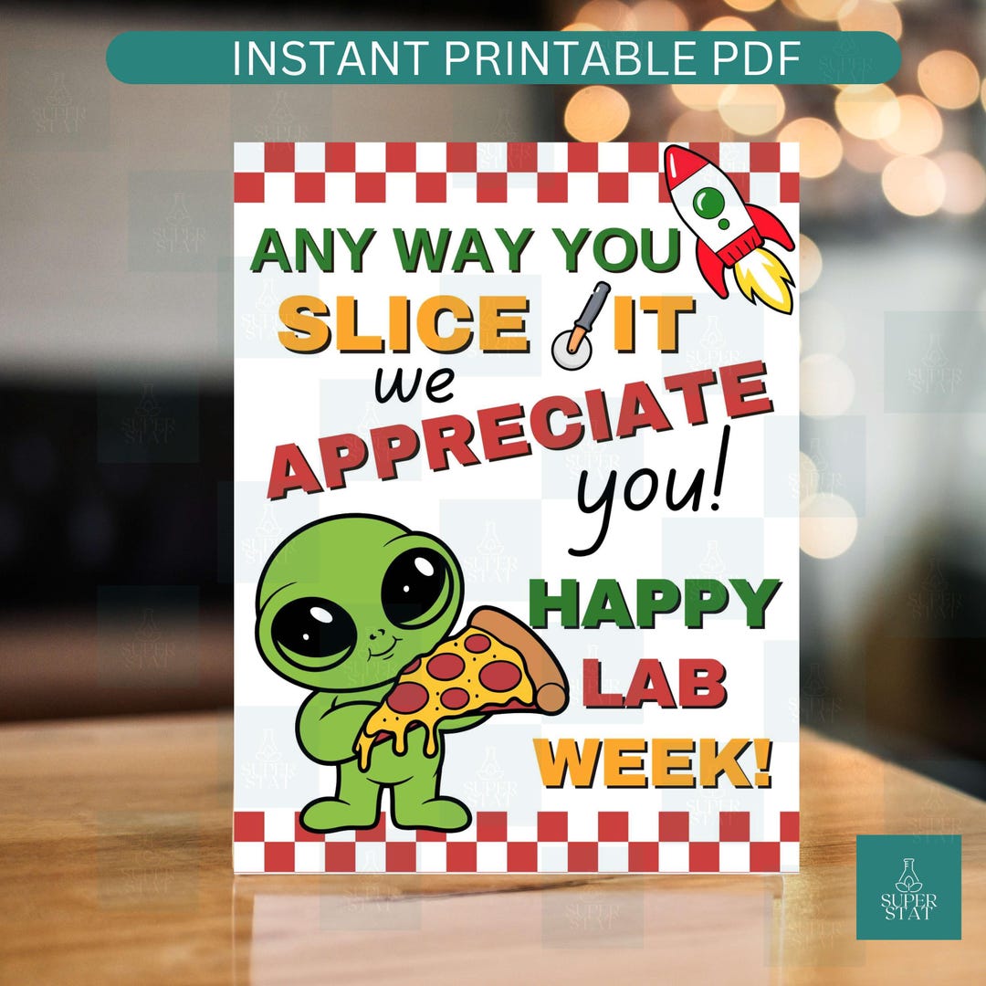 Lab Week 2026 Printable Pizza Party Flyer Appreciation Medical ...