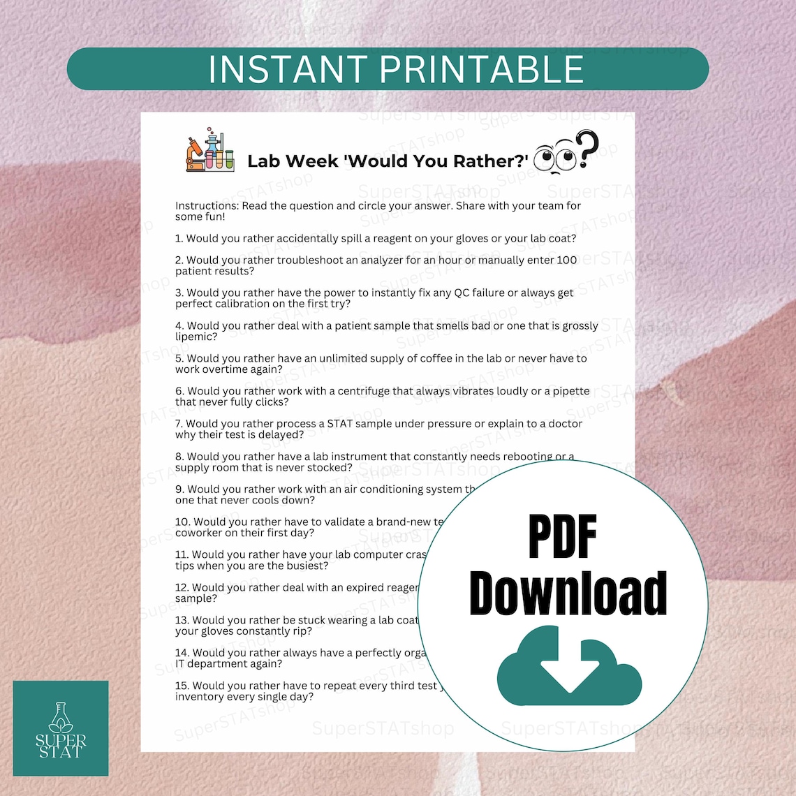 Lab Week Game 2026 Printable Medical Laboratory Professional ...