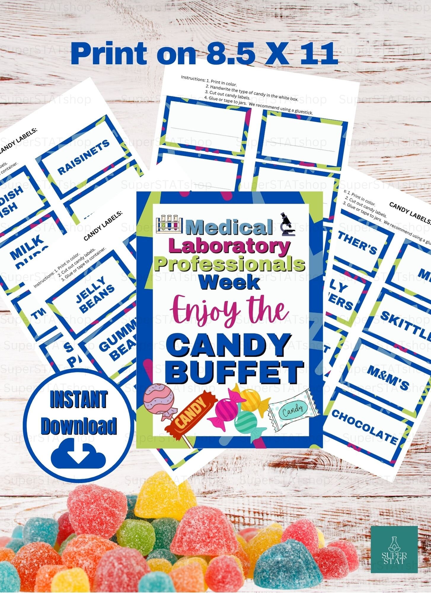 Instant Printable Lab Week Candy Buffet Candy Bar Labels Saved by the ...