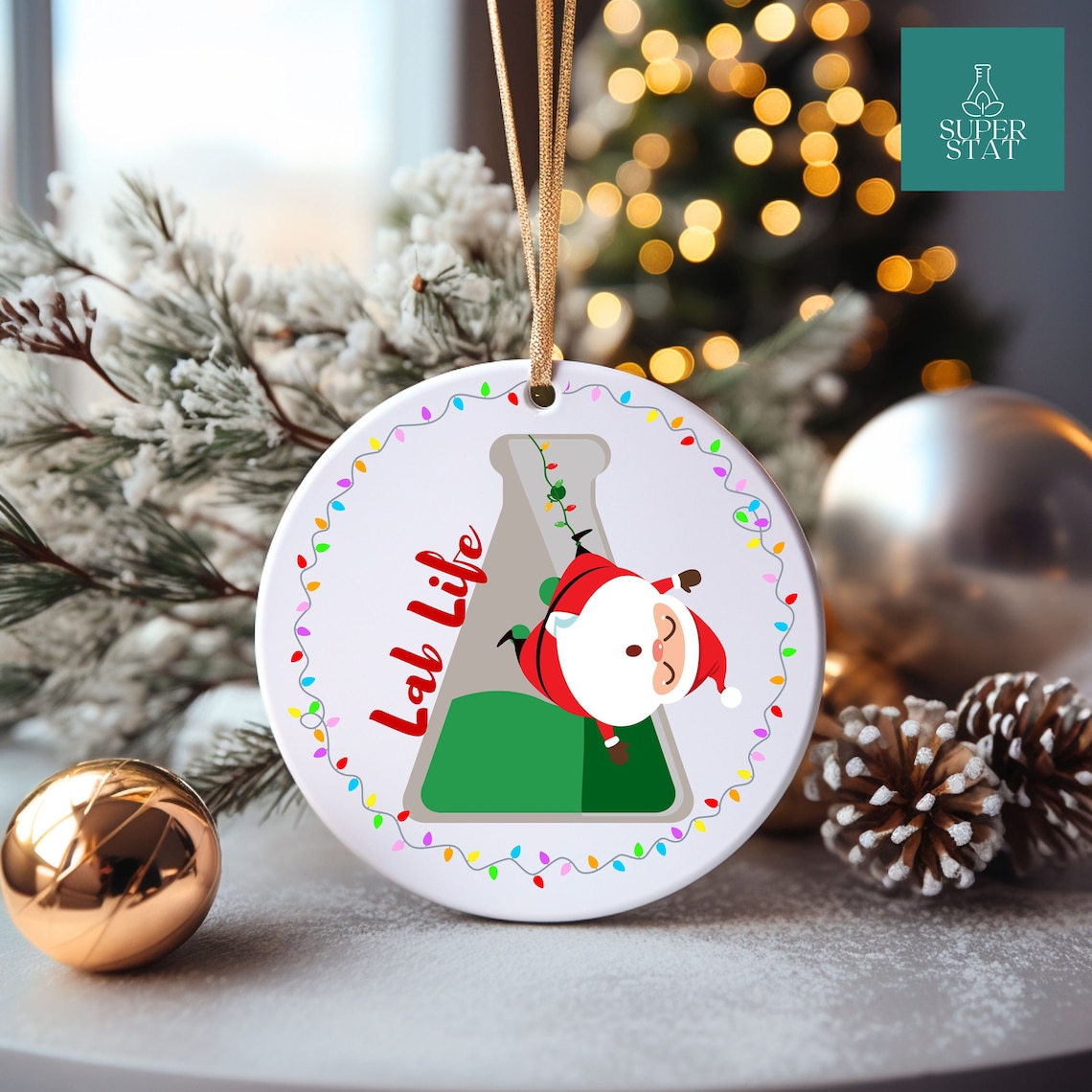 Funny Laboratory Christmas Ornament, Lab Life Santa Gift, Science ...