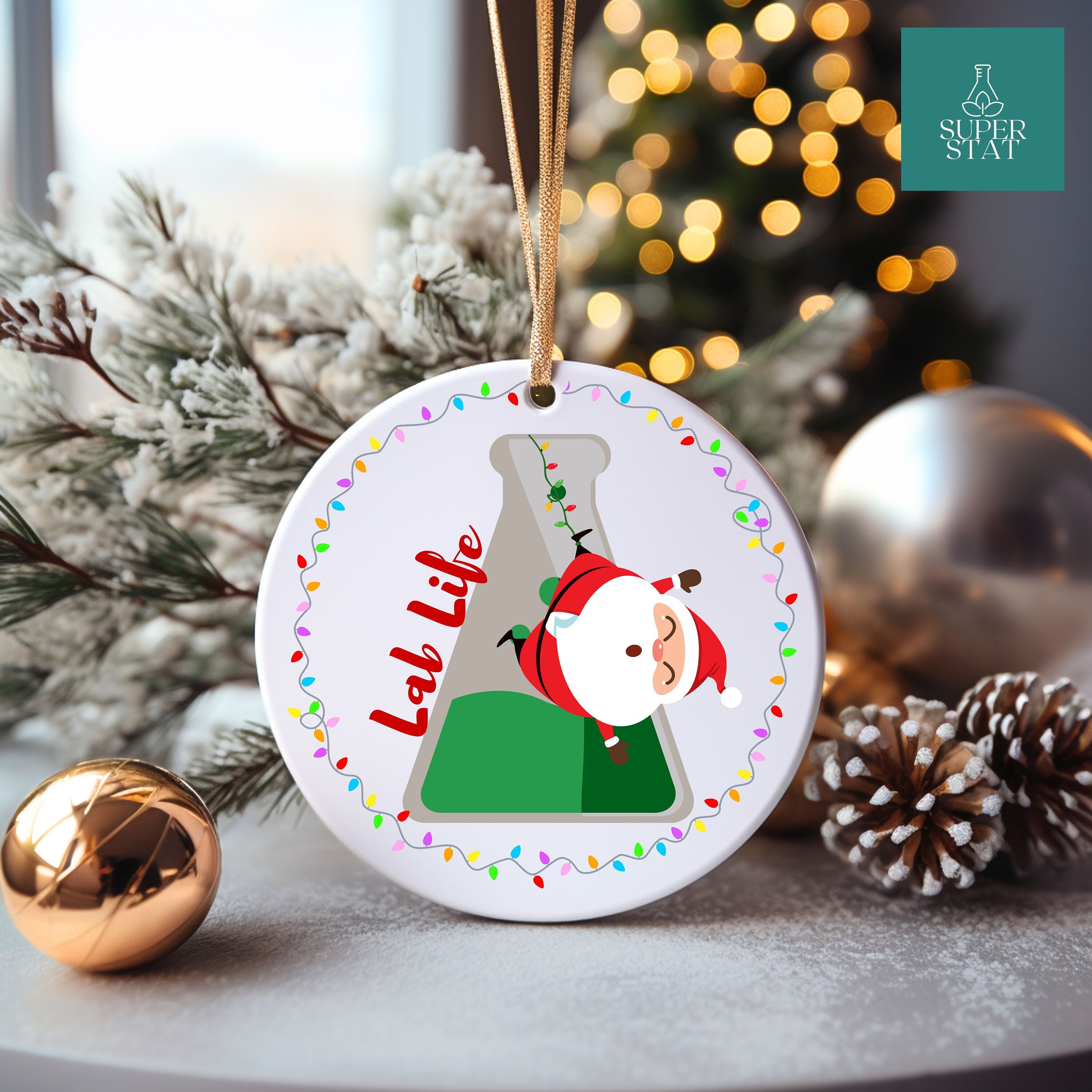 Funny Laboratory Christmas Ornament, Lab Life Santa Gift, Science ...