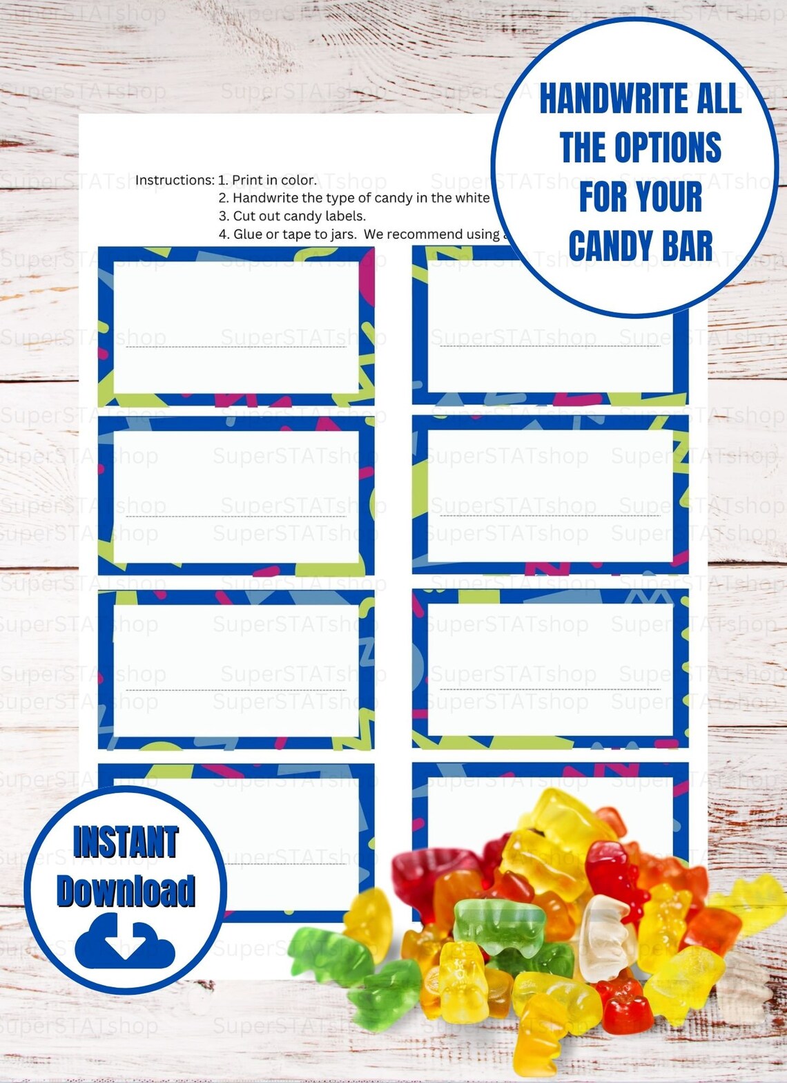 Instant Printable Lab Week Candy Buffet Candy Bar Labels Saved - Etsy
