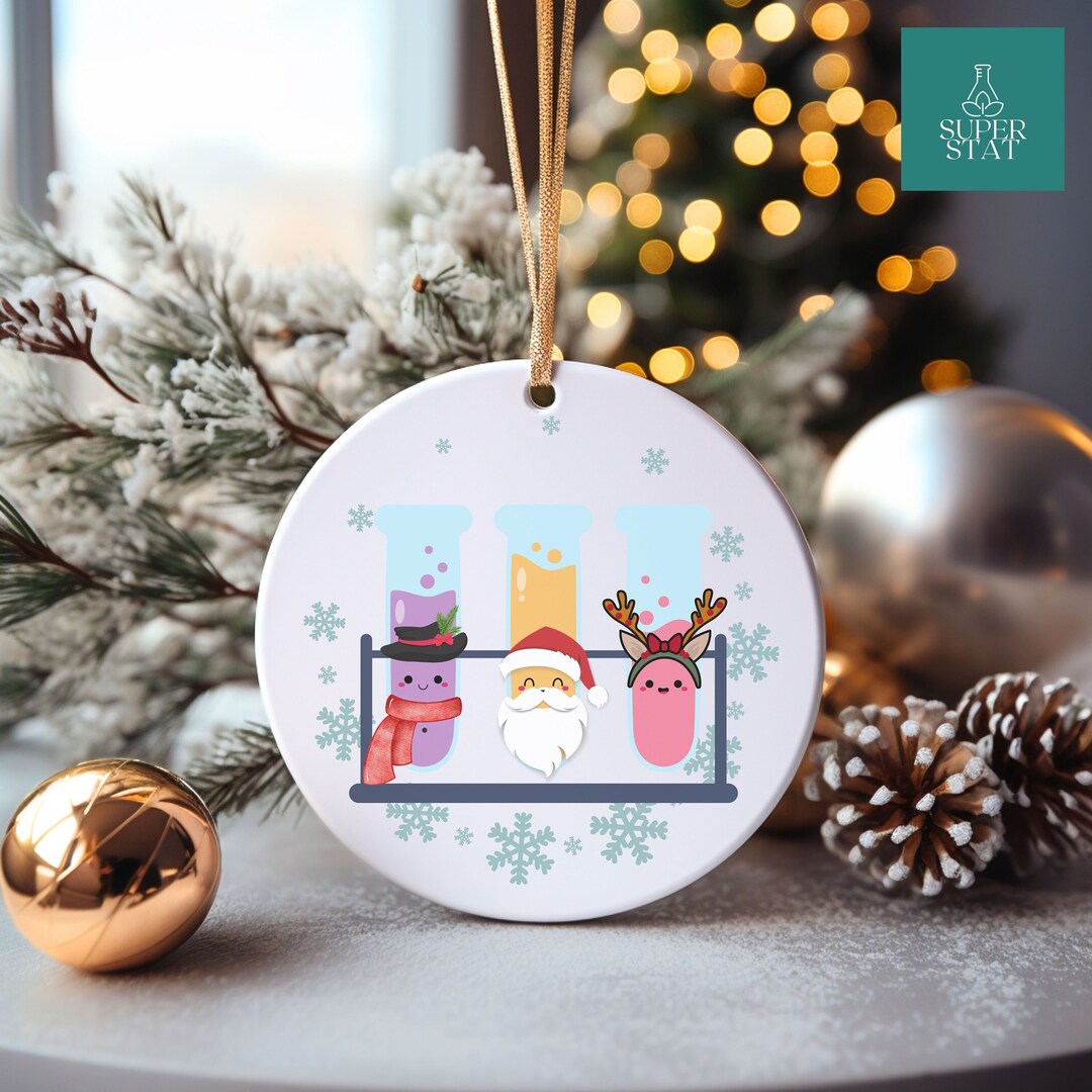 Laboratory Christmas Ornament, Lab Assistant Holiday Ceramic Ornament ...