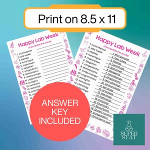 Printable Lab Week Game, Word Scramble Laboratory Week 2025 Idea ...