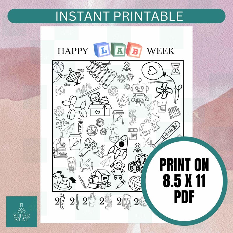 Lab Week 2026 Coloring Sheet - Etsy