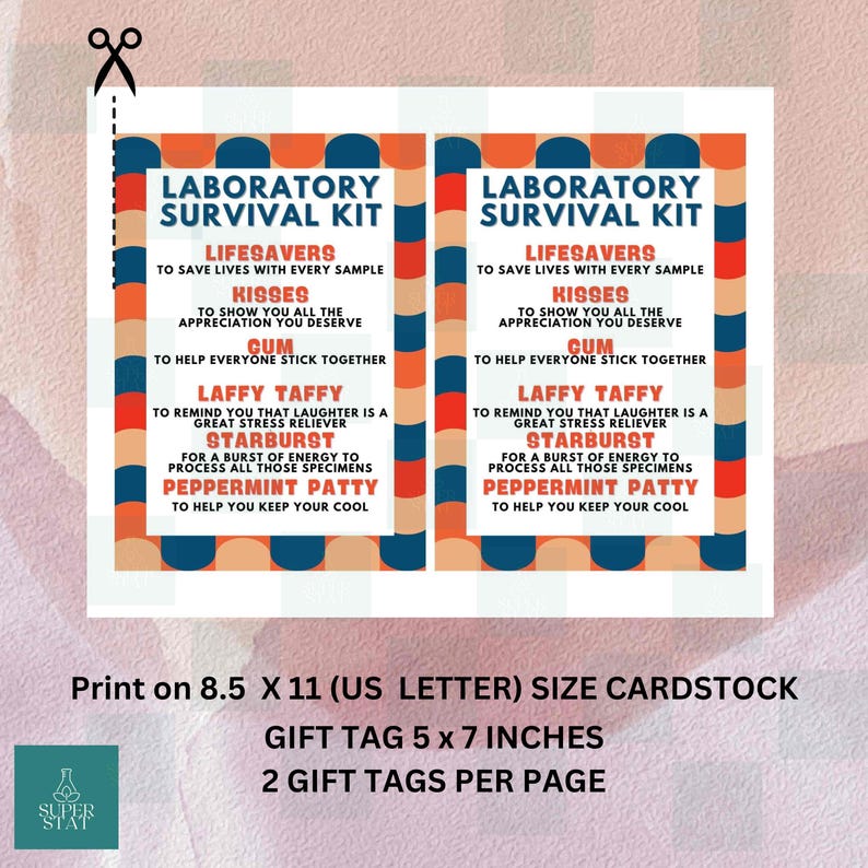 2025 Lab Week Printable Gift Laboratory Survival Kit Gift Tag Mystery ...