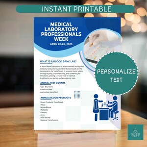2025 Lab Week Sign Printable Blood Bank 2025 Laboratory Week Decoration ...