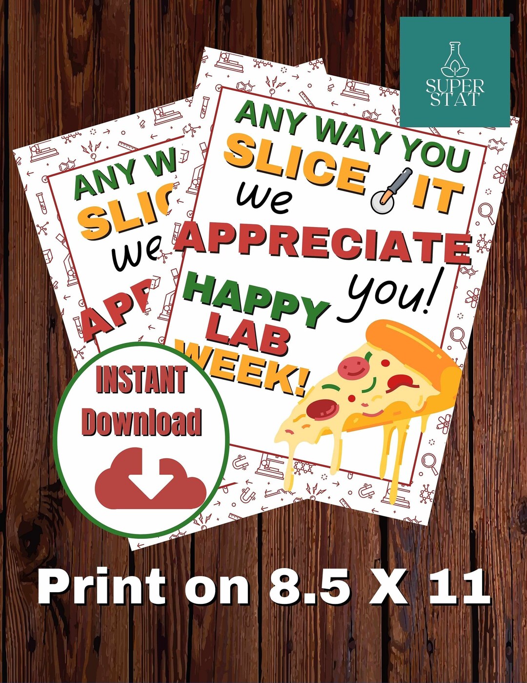 Lab Week 2025 Printable Pizza Party Flyer Appreciation Medical ...