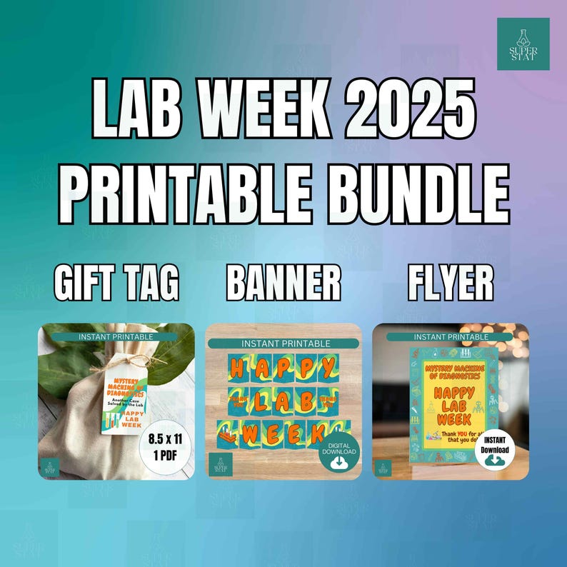 Instant Printable Lab Week 2025 Bundle Mystery Diagnostic Banner ...
