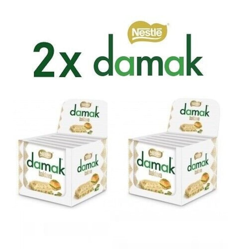 2x Nestle Damak Baklava Fine Chocolate With Pistachios 6 Bars 360 G