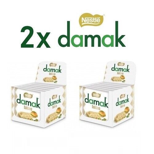 2x Nestle Damak Baklava Fine Chocolate With Pistachios 6 Bars 360 G