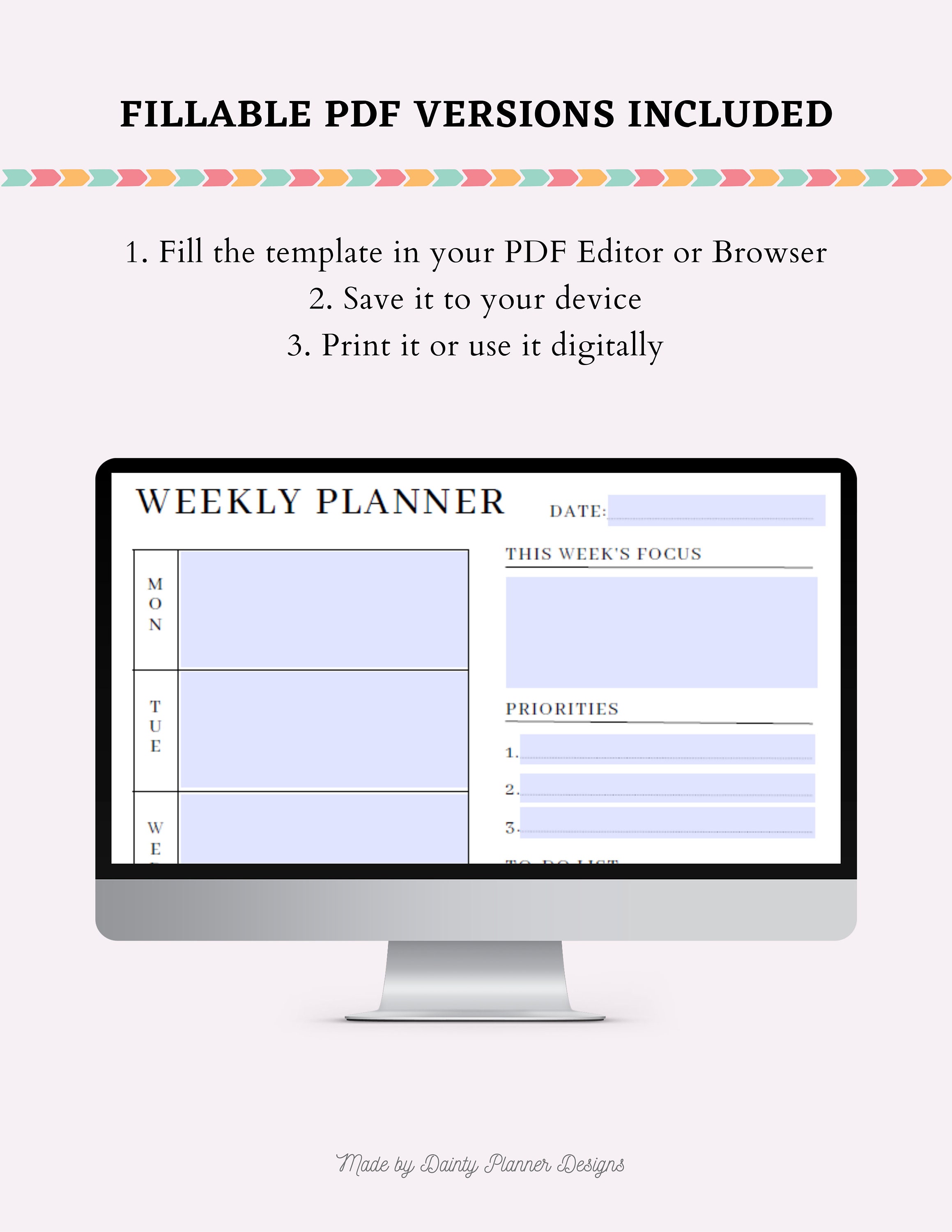 Minimalist Weekly Planner and Habit Tracker, Weekly to Do List ...