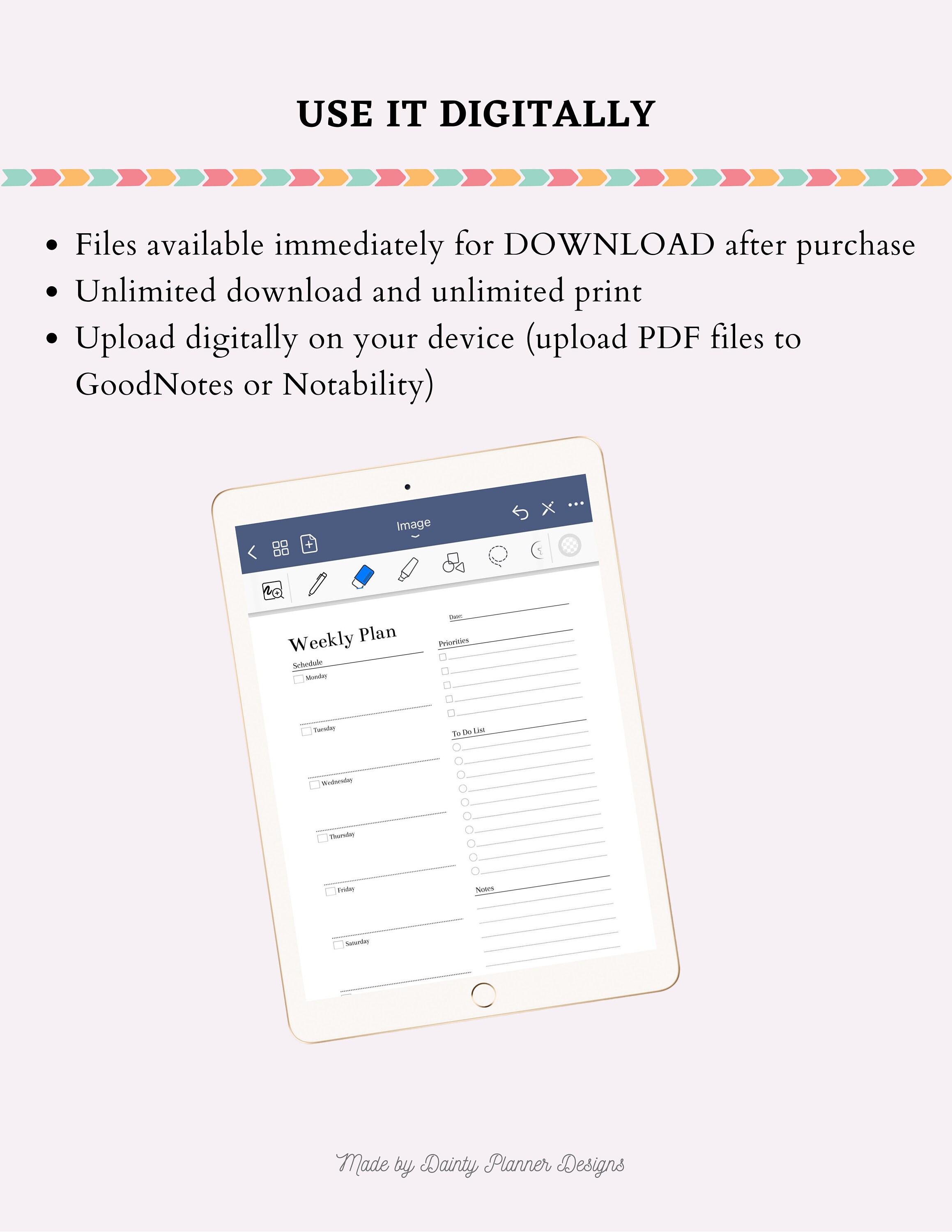 Weekly to Do List Printable & Digital, Minimalist Weekly Planner, Week ...