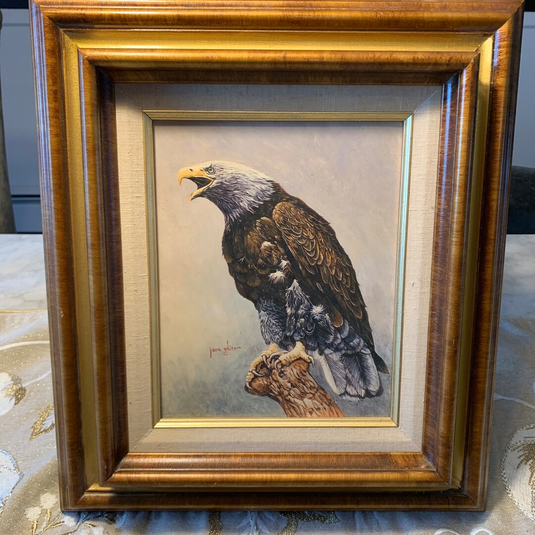 Perched Bald Eagle Oil Painting on Canvas Original by Jack - Etsy