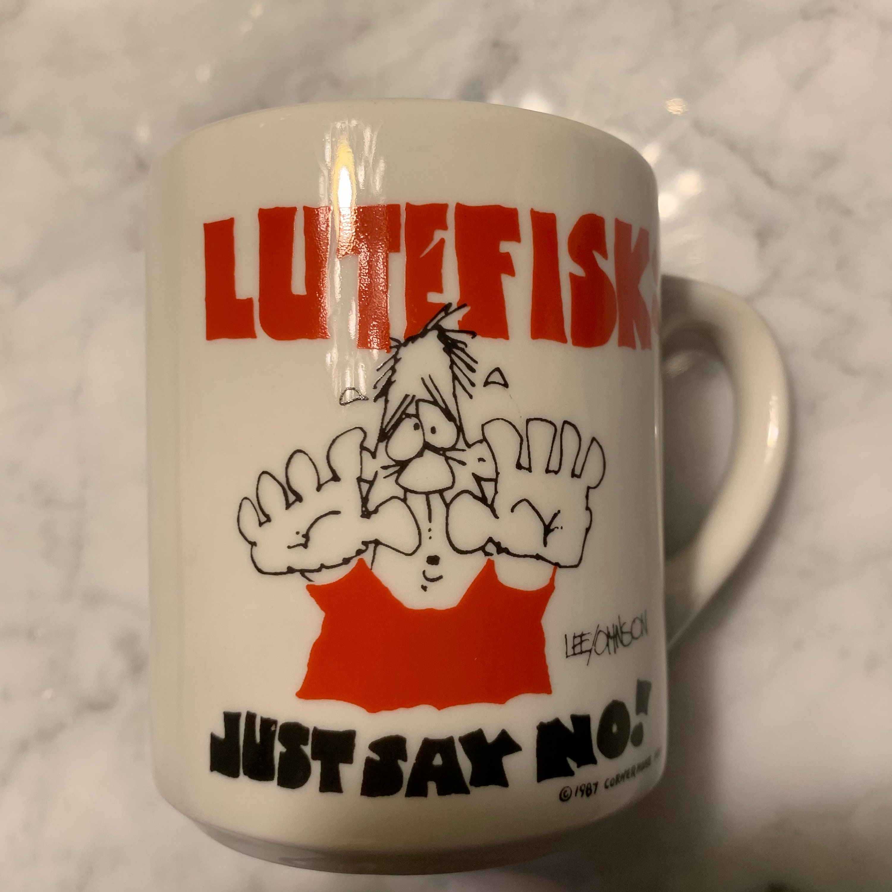 Lutefisk Just Say No 1987 Lee Johnson Art 10 Oz Nordic Coffee - Etsy