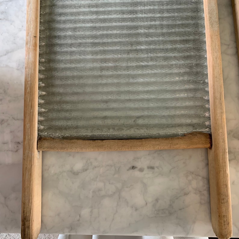 Set 2 Antique NATIONAL WASHBOARD #862 Ribbed Glass and #703 Zing King ...