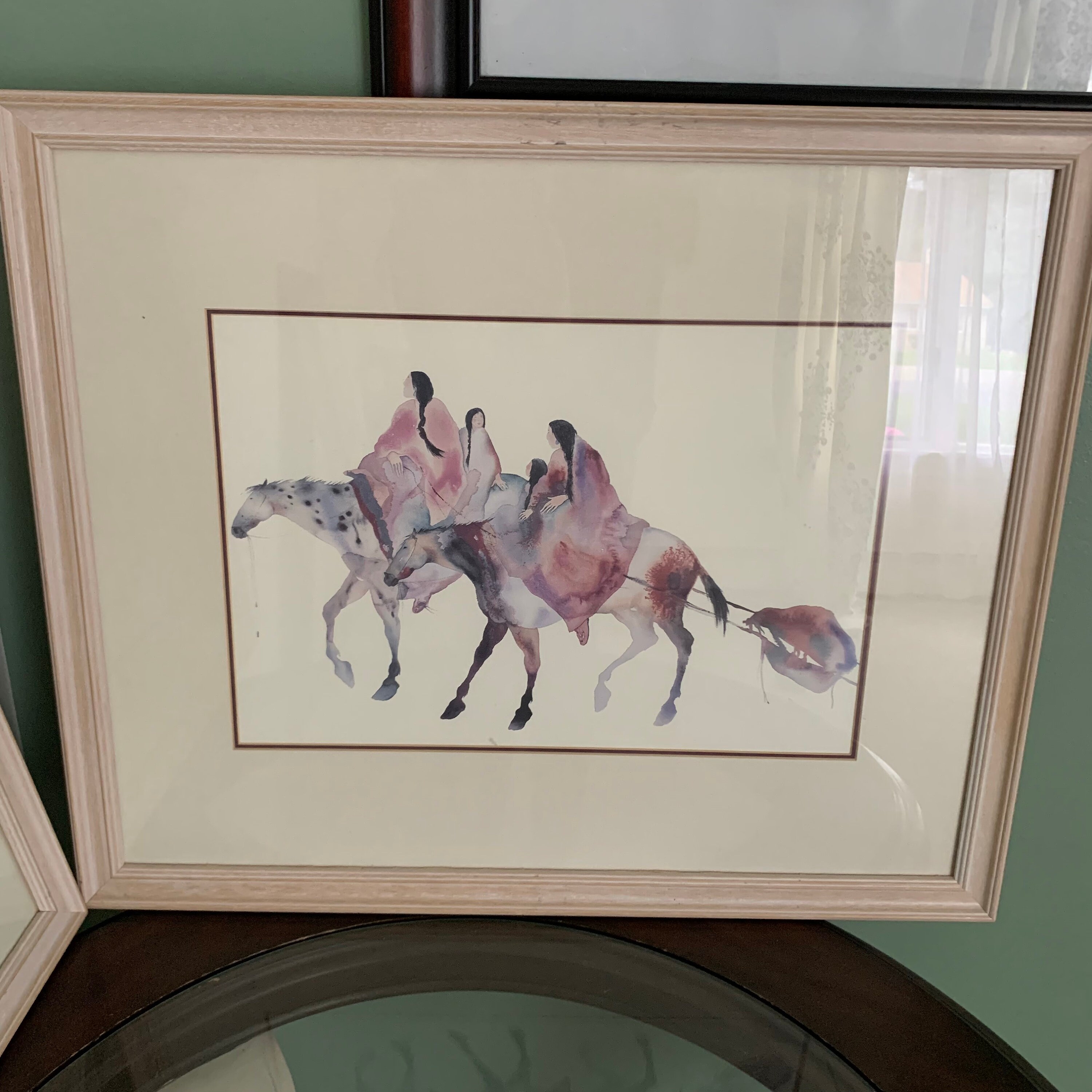 Carol Grigg Lost Tribes I & II Lithograph Prints Framed Cherokee Horse ...