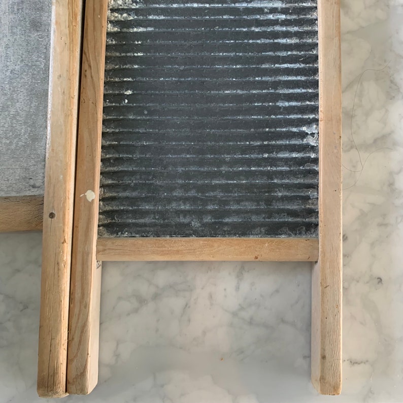Set 2 Antique NATIONAL WASHBOARD #862 Ribbed Glass and #703 Zing King ...