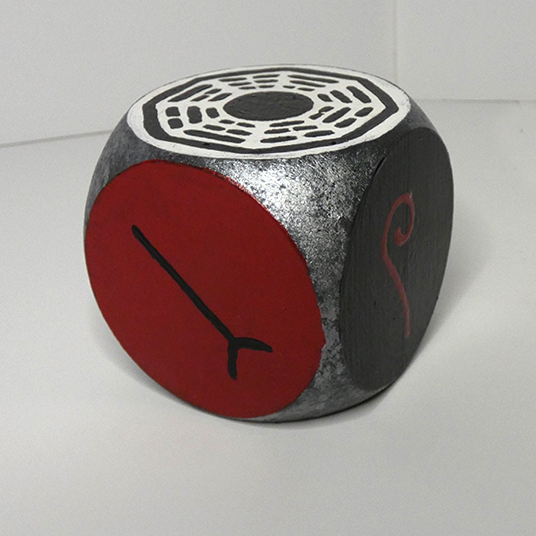 LOST TV Show Dharma Hatch Inspired Dice Cube. With Hatch Display Stand ...