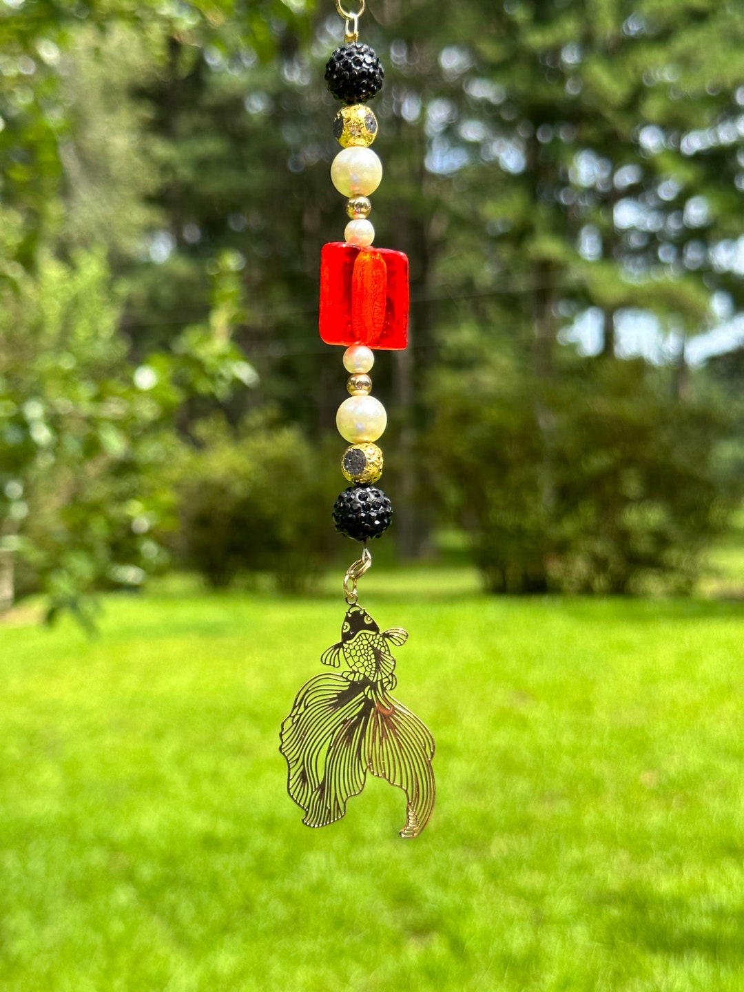 Koi Fish Car Charm, Rear View Mirror Charms, Car Accessory, Car ...