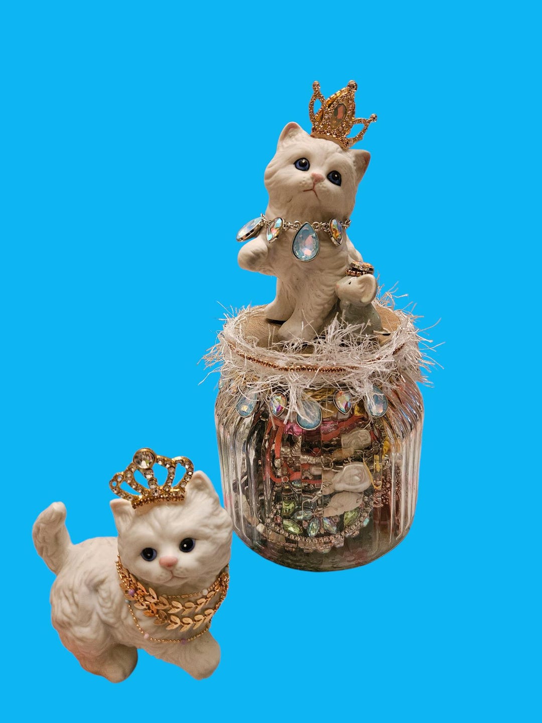 Royal Kitty Couple With Mystery Jewelry Jar - Etsy