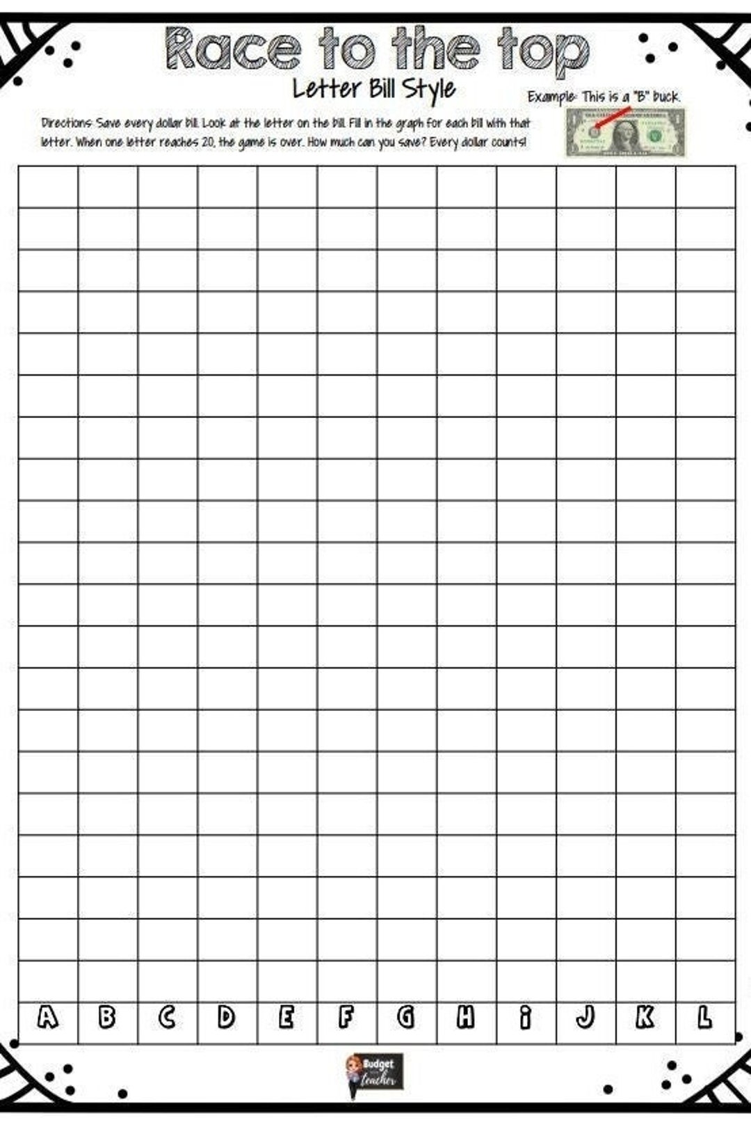 Printable Race to the Top Letter Bill Savings Challenge Games - Etsy Canada