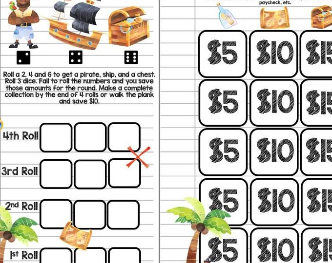 Printable Pirate's Loot and Race to the Top Savings Challenge Games - Etsy