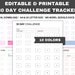 Editable 30 Day Challenge Tracker, 30 Day Goal Progress Tracker ...