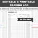 Editable Reading Log, Printable Book Log, Reading Checklist, Books to ...