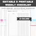 Editable Weekly Checklist, Printable Weekly to Do List, Weekly Task ...