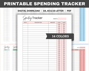 Spending Tracker Log - Etsy