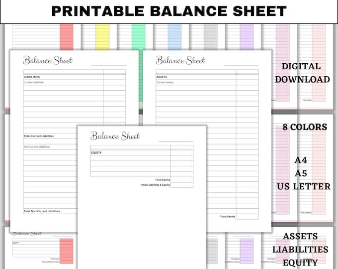 Balance Sheet | Statement of Financial Position | Excel Template ...