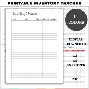 Printable Inventory Tracker, Inventory Management, Inventory Sheet ...