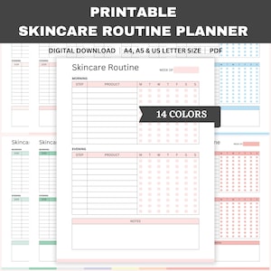 Printable Skincare Routine Planner, Self Care Organizer, Beauty Planner ...