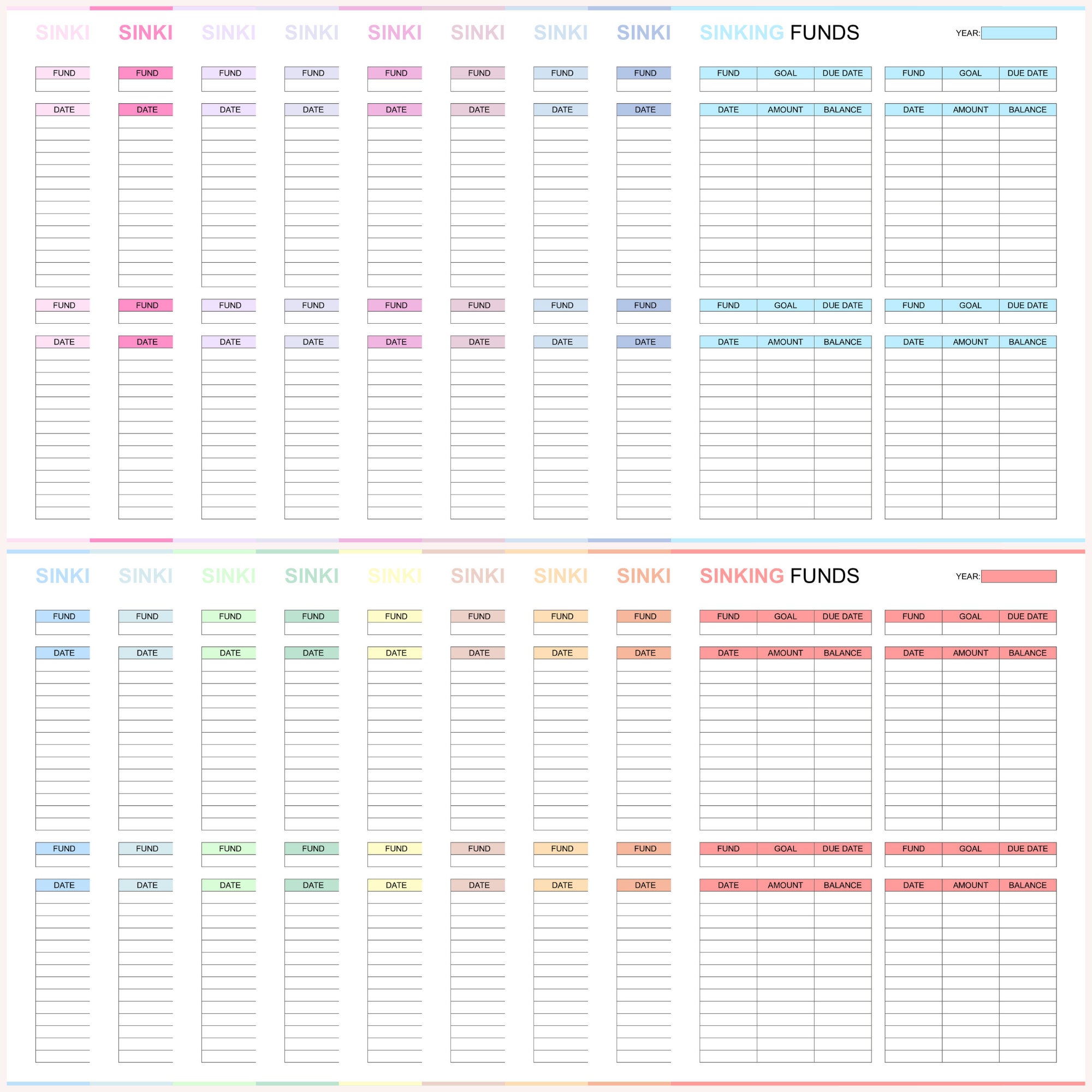 Editable Sinking Funds Tracker, Saving Challenge, Saving Recorder ...