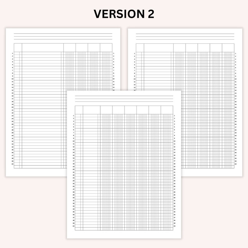 Printable Blank Accounting Ledger, Log for Credits and Debits ...