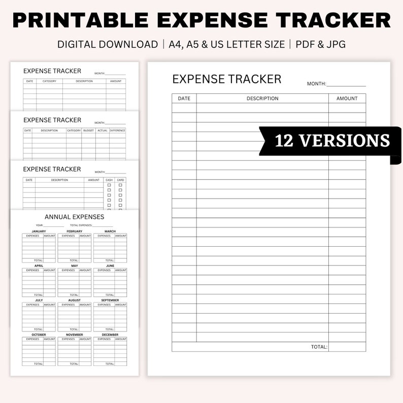 Printable Expense Tracker, Spending Tracker, Money Tracker, Small ...